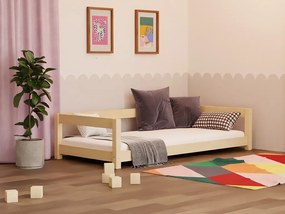 Benlemi Dětská postel STUDY se zábranou Zvolte barvu: Béžová, Zvolte rozměr: 90x190 cm, Zvolte zábranu: S otevřeným vstupem