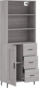 Skříň highboard šedá sonoma 69,5 x 34 x 180 cm kompozitní dřevo 3190043