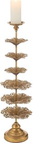 Zlatý kovový svícen ve tvaru stromku Tree Flower L – 22*22*79,5 cm