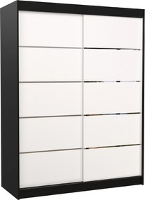 ADRK Šatní skříň posuvná LUFT B-W 150, bílá/černá