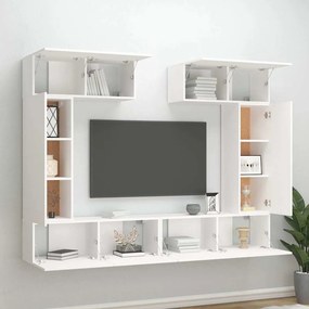 6dílný set TV skříněk bílý kompozitní dřevo 3114462