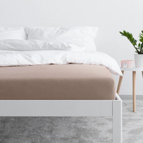 Goldea jersey elastické prostěradlo - hnědé 90 x 200 cm