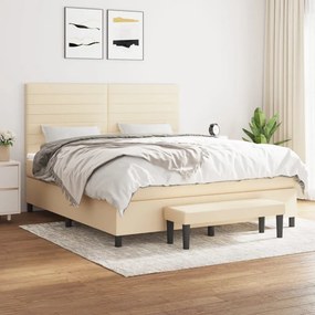 Box spring postel s matrací krémová 160x200 cm textil 3136690