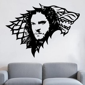 Živá Zeď Samolepka na zeď Jon Snow Hra o trůny Barva: černá