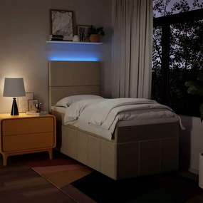 Box spring postel s matrací krémová 90x200 cm textil 3293849