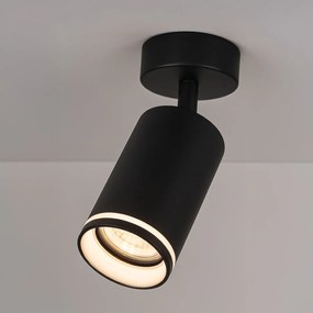 Bodové svítidlo Pipe Ring, 1x černé kovové stínítko, b