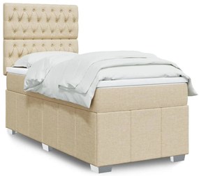 Box spring postel s matrací krémová 80 x 200 cm textil 3293807