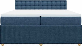 Box spring postel s matrací modrá 200x200 cm textil 3287583
