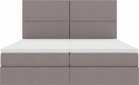 Postel s úložným prostorem s čelo Taupe 180 x 200 cm Textil 3372188
