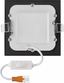EMOS Černý vestavný LED panel hranatý 120 x 120mm 7W CCT Premium ZD2323