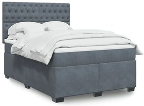 Box spring postel s matrací tmavě šedá 160x200 cm samet 3293261
