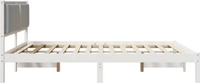 Rám postele Světle šedá 200 x 200 cm Masivní borové dřevo 3394232