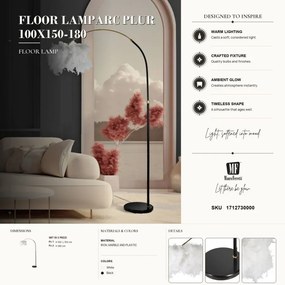Stojací lampa Plure 180 cm bílá/černá