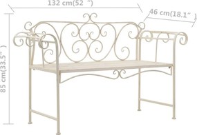 vidaXL Zahradní lavice 132 cm ocelová starožitná [45430] Barva: Hnědá