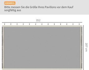 Moskytiéra Outsunny pro altán 3x4, 4 boční panely, síť proti hmyzu na zip, nylonová síťovina, černá | Aosom.de