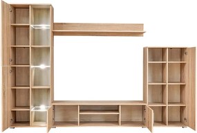 Obývací stěna s LED osvětlením dub sonoma 246029
