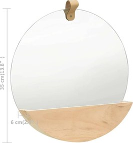 Nástěnné zrcadlo masivní borovice 35 cm 322801