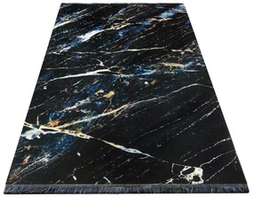 Moderní kusový koberec BLACK and GOLD 02 Abstraktní protiskluzový černý zlatý Rozměr: 160x220 cm