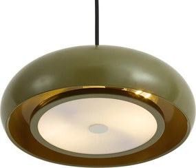 Retro závěsná lampa zelená s kovovým stínidlem 2-světelné - Macaron