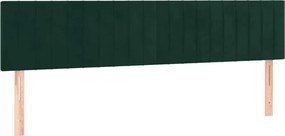 Box spring postel s matrací a LED tmavě zelená 160x200 cm samet 3134534