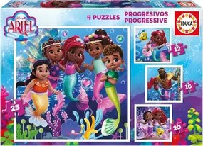 EDUCA Puzzle Disney Ariel 4v1 / (12  16  20  25 dílků)