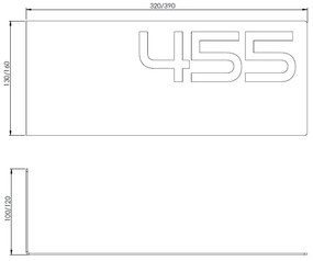 Domovní číslo tabulka lakovaná 15 Velikost: 10 x 24 x 7(ohyb) cm  (M), Odstín: RAL 9005 - černá, Ohyb: Na levé straně od čísla