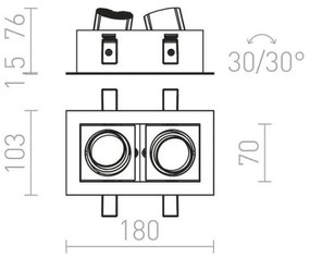 RED - Design Rendl - R12857 - LED Podhledové svítidlo BONDY 2xLED/7W/230V
