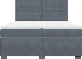 Box spring postel s matrací tmavě šedá 200x200 cm samet 3293303
