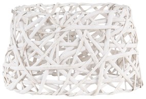 Bílé oválné pletené stínidlo z ratanu - Ø 25*18 cm