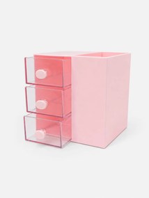 Sinsay - Stolní organizér s průhlednými zásuvkami - pastelová růžová