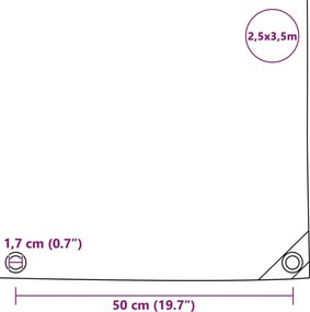vidaXL Plachta 2,5 x 3,5 m 650 g/m² [144911] Barva: Bílá