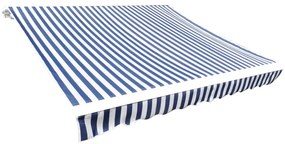 Náhradní plachta na markýzu modrá a bílá 600 x 300 cm polyesterová 141012