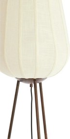 Bílá stojací lampa s textilním stínidlem (výška 133 cm) Bibury – Light &amp; Living