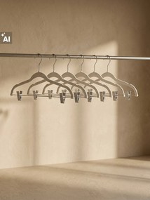 Sinsay - Ramínka na oblečení se sponami 6 pack - šedá
