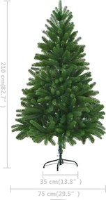 vidaXL Umělý vánoční stromek s LED a sadou koulí 210 cm zelený [3077642] Barva: Bílá