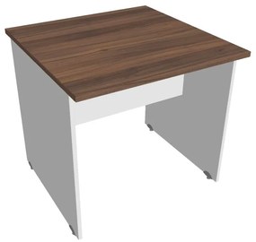 Stůl jednací rovný 80 cm - Hobis Gate GJ 800 Dekor stolové desky: ořech, Dekor lamino podnože: bílá