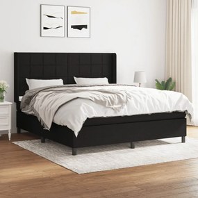Box spring postel s matrací černá 180x200 cm textil 3131451