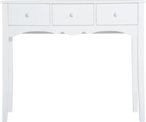 HOMCOM Dřevěný Konferenční Stůl do Předsíně se 3 Šuplíky pro Obývací Pokoj a Chodbu, Nosnost 45 kg, 100x32x85 cm, Bílý