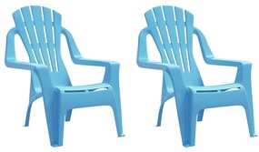 vidaXL Zahradní židle 2 ks pro děti modré 37x34x44 cm PP vzhled dřeva