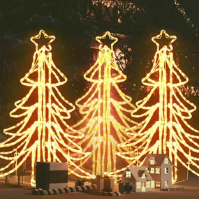 Skládací vánoční stromky 3 ks s teplými bílými LED 87x87x93 cm,  3154298 HangarStore.cz