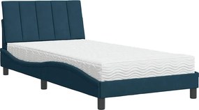 Postel s matrací Hanko modrá 100 x 200 cm samet 3208584