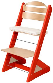 Jitro Dětská rostoucí židle Plus barevná Červená + přírodní