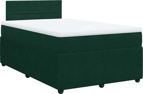 Box spring postel s matrací tmavě zelená 120 x 200 cm samet 3290013