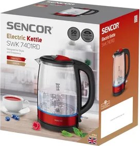 SENCOR SWK 7401RD červená / Rychlovarná konvice / 2200W / 1.7L