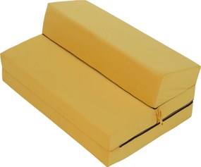 Skládací matrace/křeslo, 2v1, žlutá, VEDIS