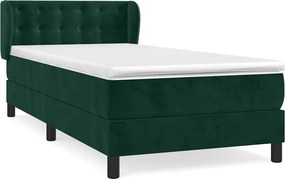 Box spring postel s matrací tmavě zelená 90x190 cm samet 3127706