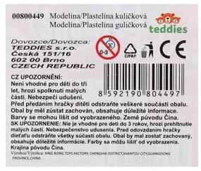 Teddies Modelína/Plastelína kuličková na kartě 9,5x11cm mix barev 24ks v boxu