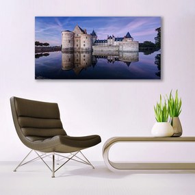 akrylový obraz Hrad Voda Architektura 120x60 cm