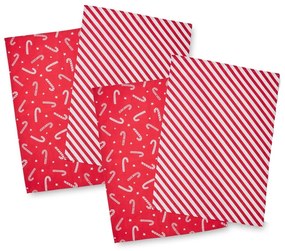 Bavlněné utěrky s vánočním motivem v sadě 4 ks 50x70 cm Candy Cane – Catherine Lansfield