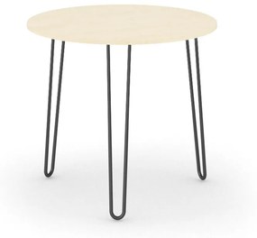 Kulatý jídelní stůl SPIDER, průměr 800 mm, černá podnož, deska buk